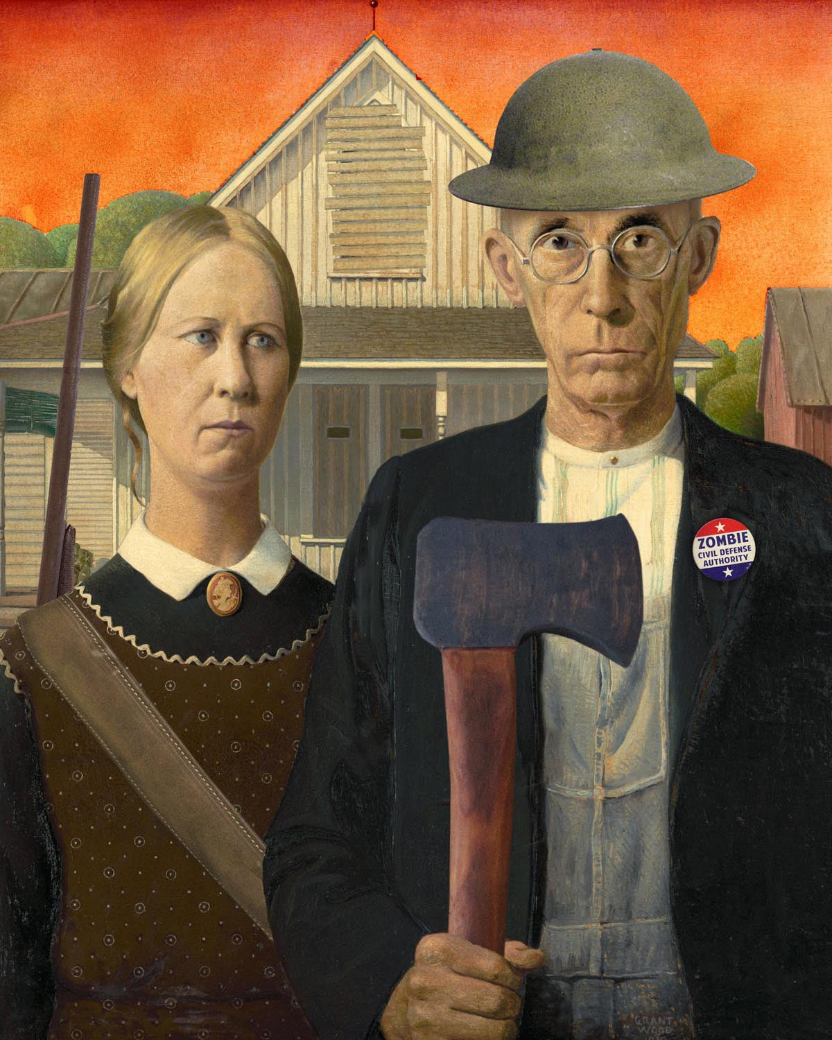 Zombie American Gothic Painting Unleash Your Inner Zombie: An