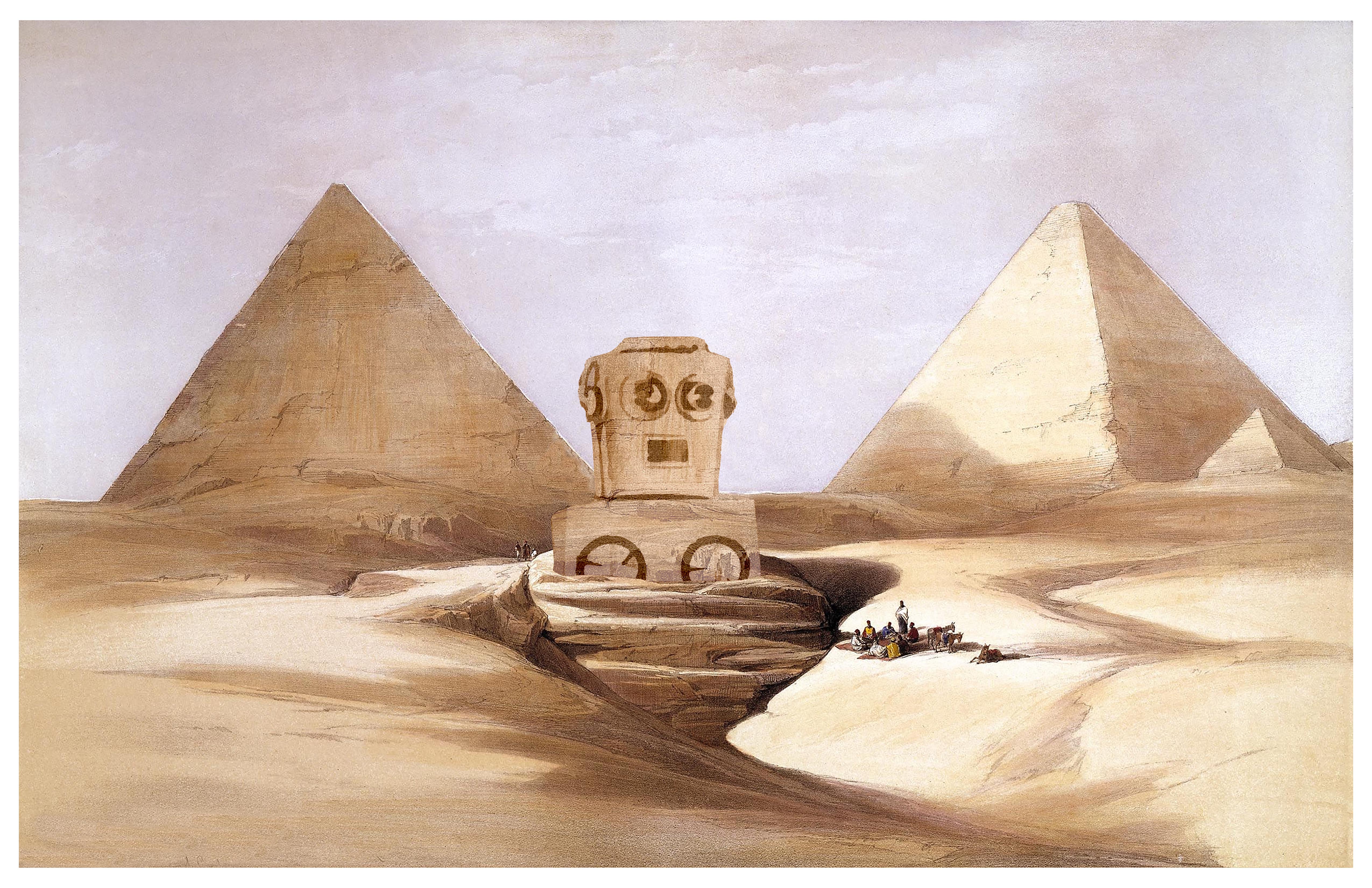Great Sphinx And Pyramid
