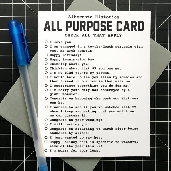 All Purpose Card - Alternate Histories