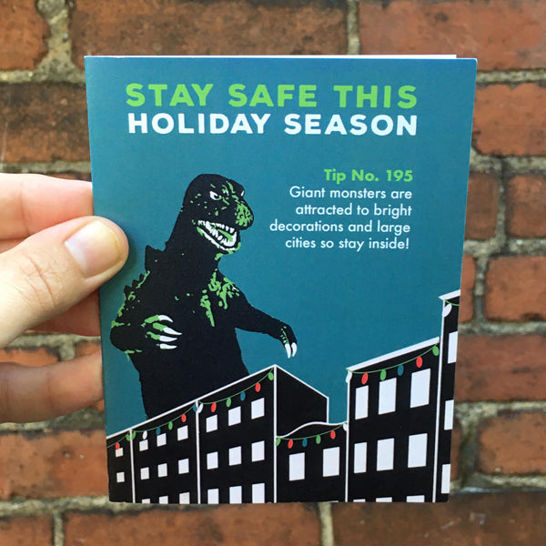 Stay Safe from Giant Monsters Holiday Card - Alternate Histories